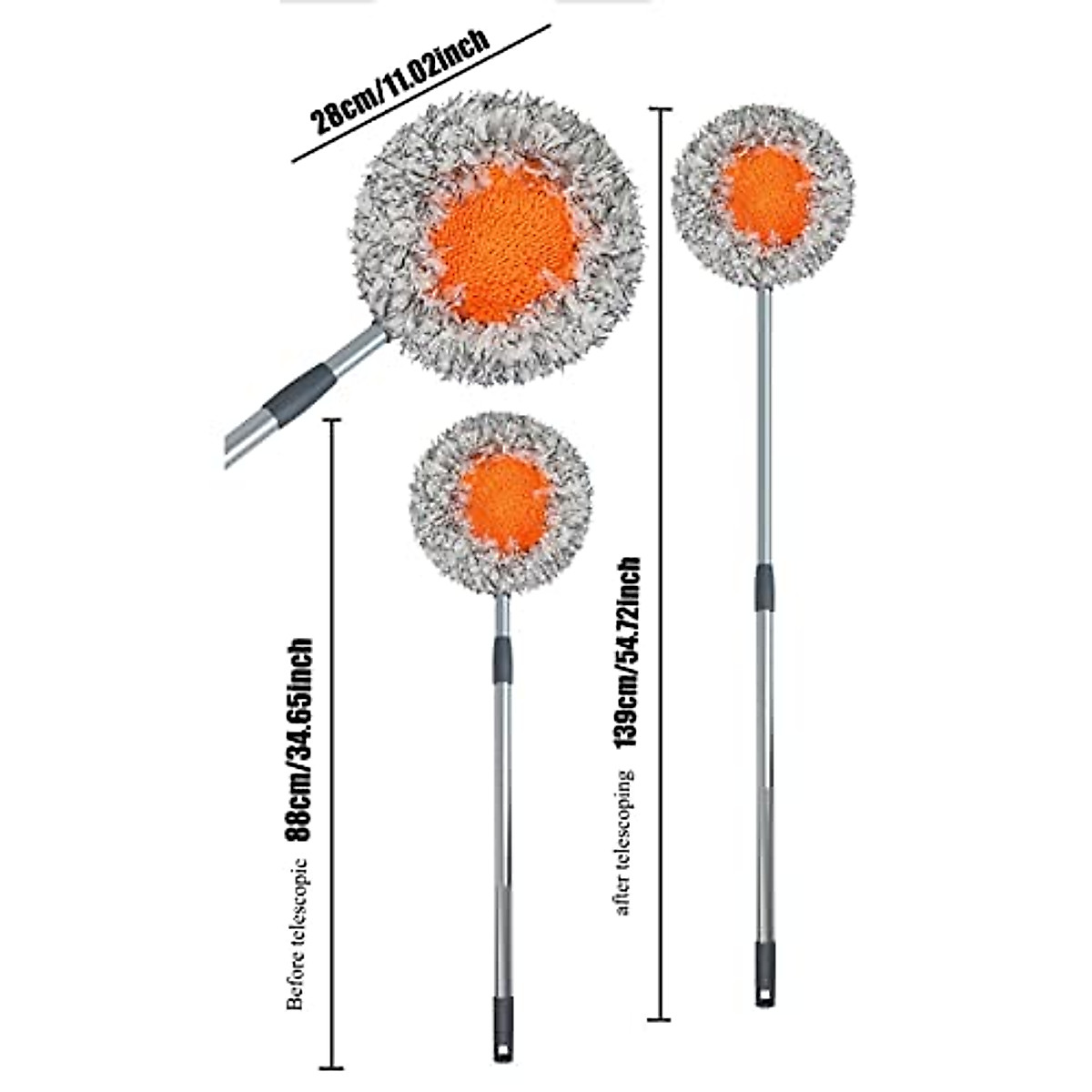 Mops for Floor Cleaning, 360° Rotatable Adjustable Cleaning Mop, Reusable Spin Mop Cloth, 2022 New Telescopic Microfiber Dust Wall Cleaner Mop, For Wall, Ceiling, Window And Baseboard Cleaner