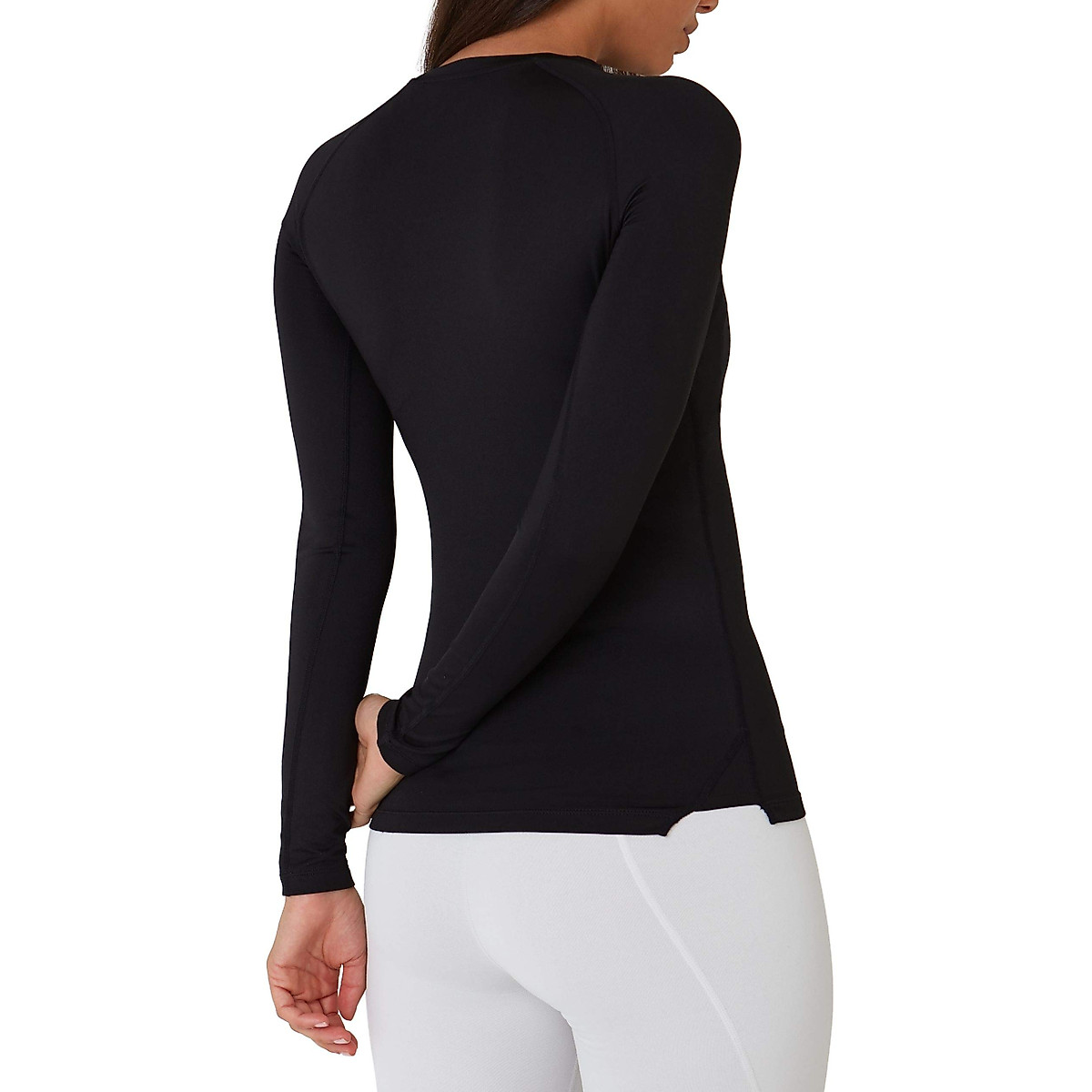 TCA Super Thermal Long Sleeve Women Running, Ski Base Layer - Compression Shirts Woman, Long Sleeve Workout Tops for Women - Black Rock, Small