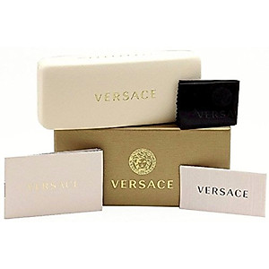 Versace VE 1285 1001 Gunmetal Metal Rectangle Eyeglasses 56mm