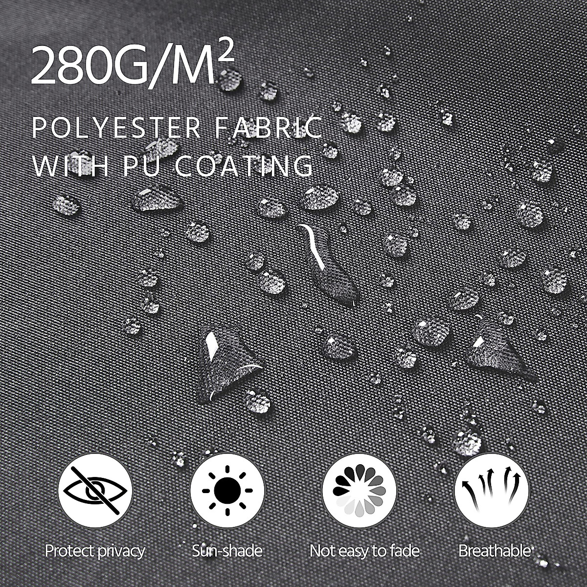 Yaheetech 236 x 71in Double Side Awning, Patio Retractable Side Screen Awning, Privacy Divider Screen w/ 280g/m² Polyester, Waterproof & UV-Resistant for Courtyard, Roof Terrace - Dark Gray