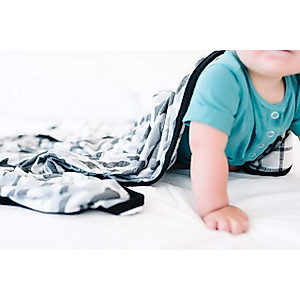 Large Premium Knit Baby 3 Layer Stretchy Quilt Blanket"Gunnar" by Copper Pearl