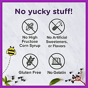 Zarbee's Elderberry Gummies for Kids with Vitamin C; Zinc & Elderberry; Daily Childrens Immune Support Vitamins Gummy for Children Ages 2 and Up; Natural Berry Flavor; 42 Count