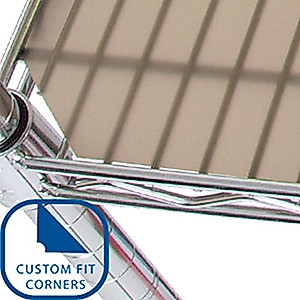 Seville Classics Heavy Duty Fitted Wire Shelf Liners Protector Mat, Non Adhesive, for Wired Shelves, Office, Kitchen, Garage, Semi-Transparent Taupe, 48" x 18" Shelf (5-Pack)