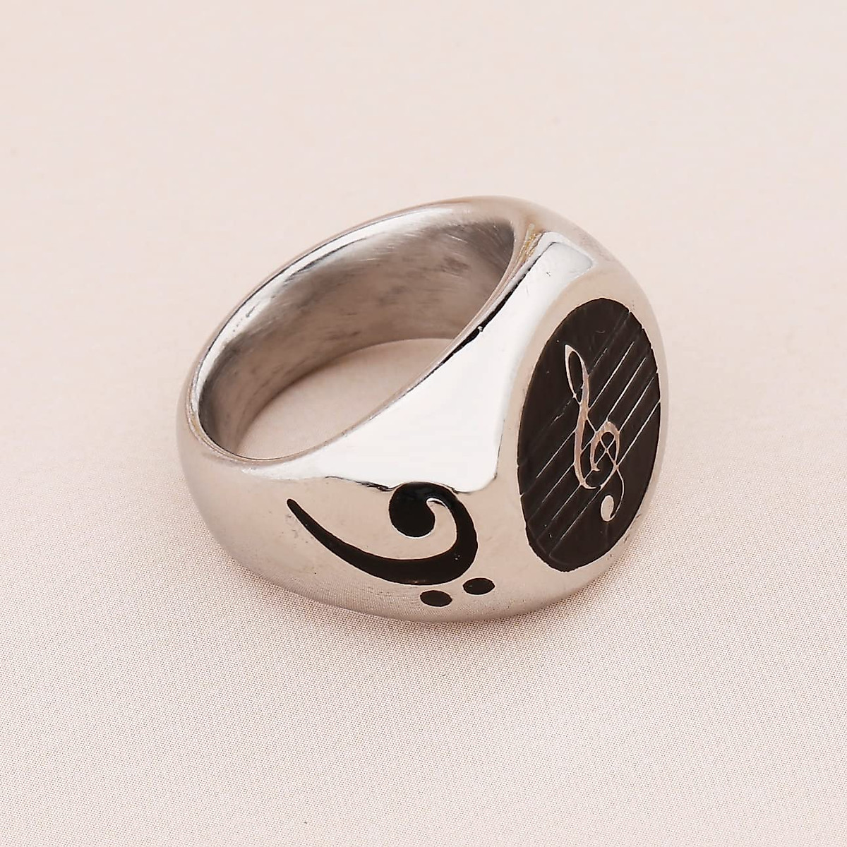WKXZMTR Music Ring Music Inspired Wedding Band Anniversary Ring for Men and Women Music Lover Rings Musician Jewelry (Music Rings 7)