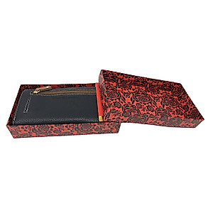 Stone Mountain Large Leather Zip Around Black/Brown Pebble Wristlet Wallet | 8X 1.5 X 4 inch