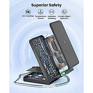 GEEKERA Wireless Charger, 2 Pack Wireless Charging Stand, Qi-Certified Charging Station for iPhone 13/12/11/Pro/Pro Max/Mini/X/Xr, Wireless Charging Station for Samsung Galaxy Series (With AC Adapter)