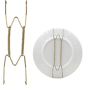 EEEKit Dish Display Plate Hangers, 10-Pack 10 Inch Wall Plate Spring Hook Holder Hanging Wire for The Wall Home Decoration Accessory 8/10/12Inch
