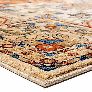 LUXE WEAVERS Geometric Floral 2527 Ivory 8x10 Traditional Southwestern Area Rug