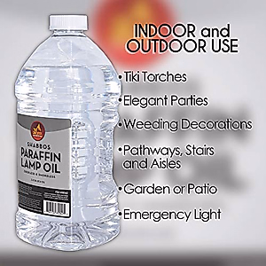 Ner Mitzvah Paraffin Lamp Oil - Clear Smokeless, Odorless, Clean Burning Fuel for Indoor and Outdoor Use - 2 Liter (67.6 oz)