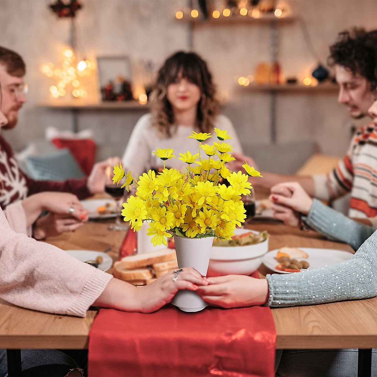 CSBYW Artificial Flowers 10 Bundles Multicolor Artificial Daisy Flowers UV Resistant Outdoor Fake Wildflowers with Stems Faux Greenery Shrubs Plants Arrangements for Home Garden Vase Decor