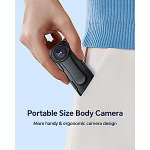 BOBLOV W1 64GB HD 1080P Body Worn Camera, Wearable Body Camera with 2 Clips, Loop Recording Video Camera, Support Time Stamp, Back Clip for Traveling, Driver, Delivery Man, Lecture Recording