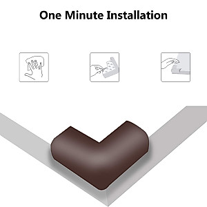 Corner Protector Baby Proof | Corner Guard Child Safety for Babies, Toddlers, Kids | Foam Corner Covers for Furniture, Table, Desk | 8 Pack (Brown)
