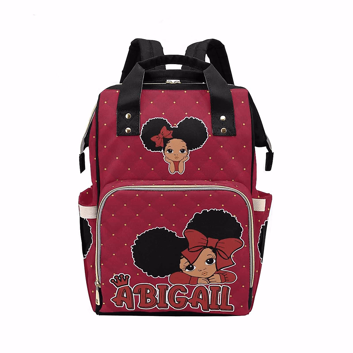 M YESCUSTOM Custom Diaper Bag Backpack with Name Personalized Red Mommy Backpack for Women Travel Holiday Gift for Wife