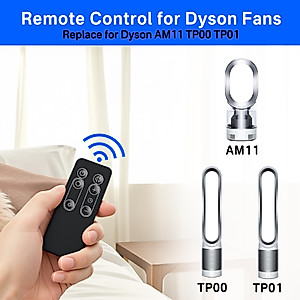 Replacement Remote Control Compatible with Dyson AM11 TP00 TP01 Pure Cool Purifiers Fan - 965824-06 965824-07 Remote for Dyson Fan Remote Replacement Control with Battery