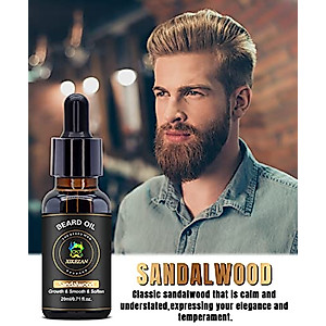 Beard Oil 5 Pack w/Unscented,Cedarwood,Sandalwood,Vanilla,Orange,Christmas Stocking Stuffers Fathers Valentines Day Gifts for Men Him Dad Boyfriend Husband,Beard Growth,Soften,Moisturizing,Strength