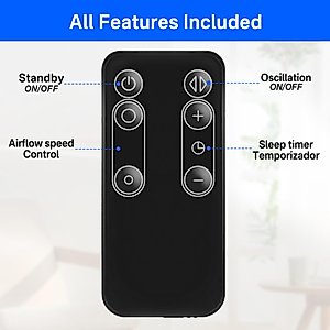 Replacement Remote Control Compatible with Dyson AM11 TP00 TP01 Pure Cool Purifiers Fan - 965824-06 965824-07 Remote for Dyson Fan Remote Replacement Control with Battery