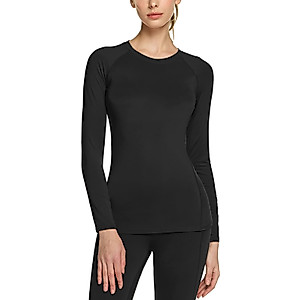 TSLA Women's Sports Compression Shirt, Cool Dry Fit Long Sleeve Workout Tops, Athletic Exercise Gym Yoga Shirts, 3pack Black/Black/Black, Small