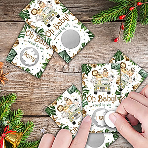 REWIDPARTY Woodland Animal Scratch Off Game Cards（32 PCS） Baby Shower Games Raffle Cards Wedding Bridal Shower Gift Certificate Scratch Off Cards Family Holiday Games Supplies for Kids Adults
