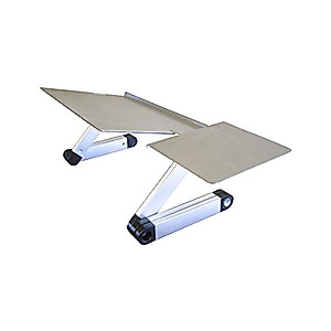 WorkEZ Keyboard and Mouse Tray ergonomic on-desk riser adjustable height angle negative tilt Raise computer keyboards to Standing sit stand-up standing accessories lift silver