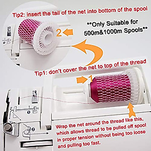 New brothread 100pcs Thread Net Spool Saver for Different Sizes of Embroidery Sewing Quilting and Serger Thread Spools/Cones - 9.8" (25cm) Long Each Piece