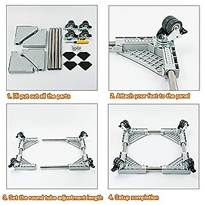 Multi-Functional Furniture Dolly Roller Base Adjustable Movable Base Refrigerator Stand for Washing Machine Refrigerator and Dryer (4 Wheel)
