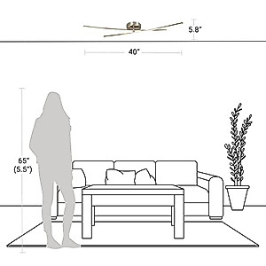 Catalina 40" Modern Dimmable LED Crossed 2-Bar Fixed Track Light, Brushed Nickel