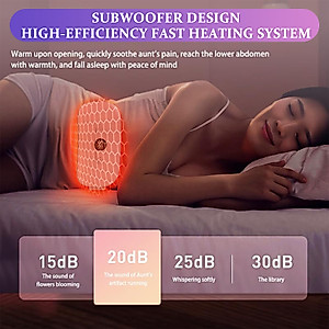 Portable Heating Pad, Electric Heating Pad for Back Pain Relief Cramps,Menstrual Heating Pad Fast Heating Belly Wrap Belt with 6 Heat Levels, 6 Vibration Modes Gift for Women Girl Wife Girlfriend