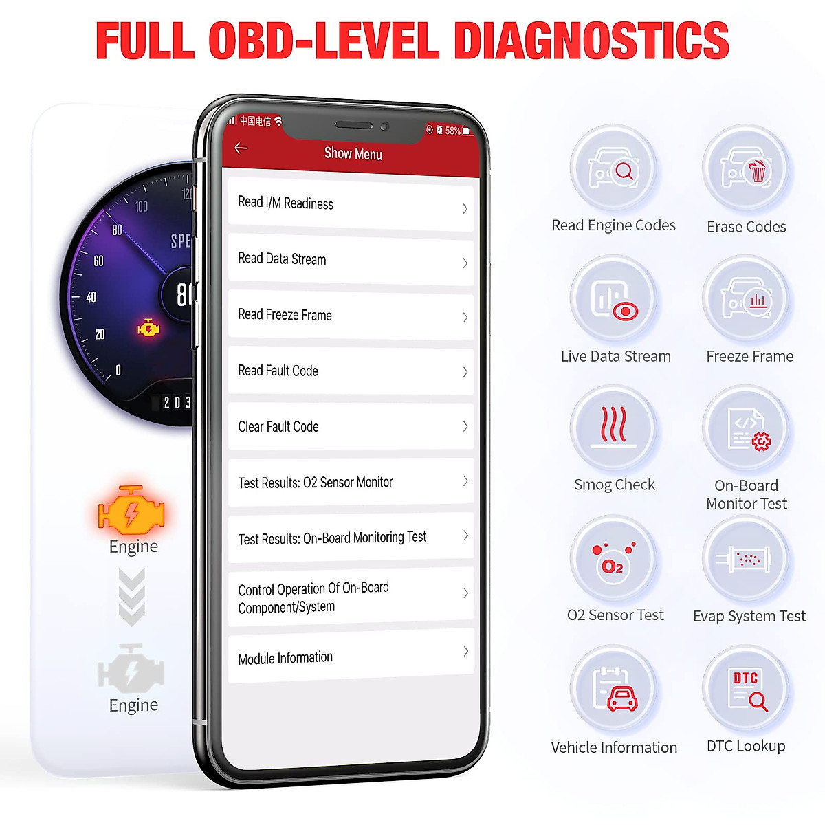 THINKCAR Thinkdiag Mini Full System Bluetooth OBD2 Scanner, ABS SRS TPMS BMS AC Transmission Car Diagostic Scan Tool Airbag Engine Code Reader with SAS ABS Bleeding 15 Reset Service