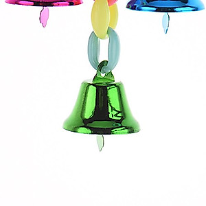 Birds Cage Accessory Parrot Macaw Chew Bell Toys Colorful Swing Hanging Toy (B)