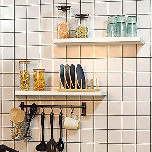 ISYOKE White Floating Shelves Set of 3 Wall Mounted Modern Floating White Shelf for Wall, Floating White Wall Shelf for Bathroom,Bedroom, Living Room,Kitchen