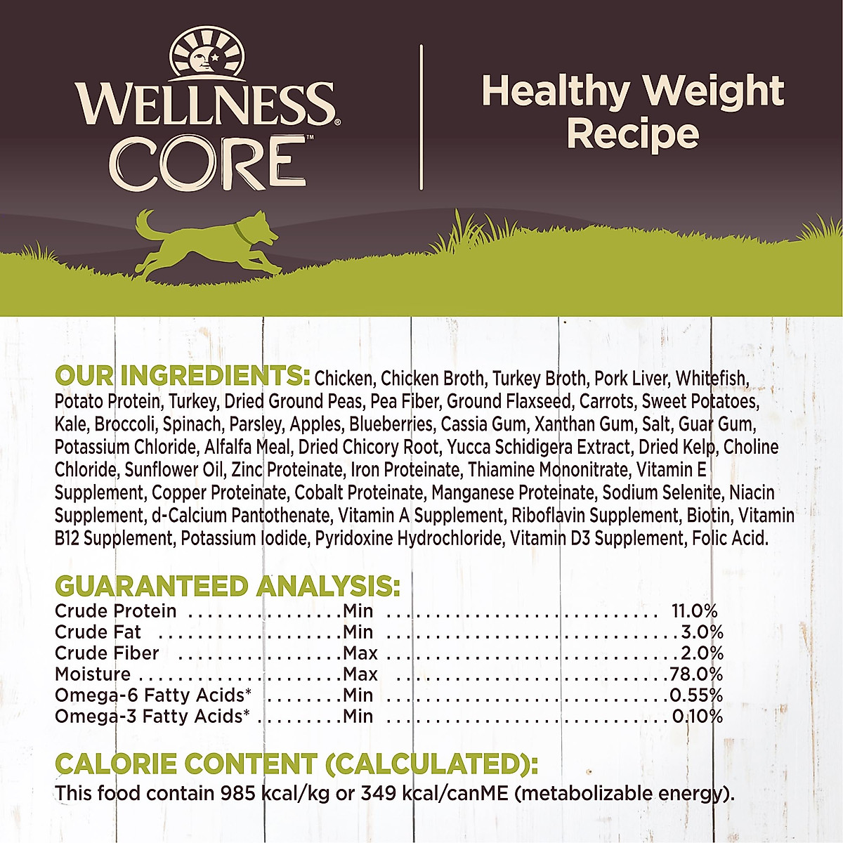 Wellness Natural Pet Food CORE Natural Wet Grain Free Canned Weight Management Dog Food, 12.5-Ounce Can (Pack of 12)