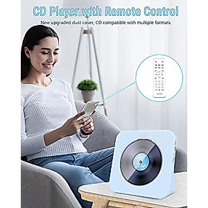 Greadio CD Player Portable with Bluetooth, 4000mAh Rechargeable Battery, HiFi Sound Speaker with Remote Control, Dust Cover, FM Radio, LED Screen,Support AUX/USB,Headphone Jack for Home,Kids,Kpop,Gift