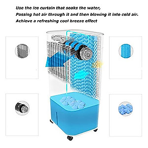 Cooling Fan Evaporative Cooler, with Remote Control Portable Bladeless Air Cooler, Electric Fan & Humidifier, 7H Timing,LCD Display, 3 Modes Air Conditioner for Indoor Home Office Dorms 55W Oscillati