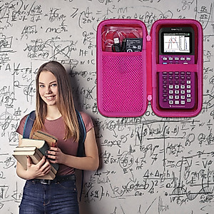 co2CREA Hard Case compatible with Texas Instruments TI-84 Plus CE/TI-84 Plus/TI-Nspire CX II CAS/TI-Nspire CX II/TI-83 Plus/TI-89 Titanium/TI-85 / TI-86 Color Graphing Calculator, Plum