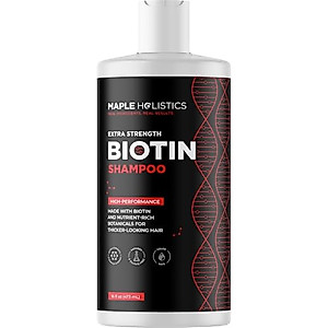 Ultra Biotin Shampoo for Thinning Hair - Extra Strength Volumizing Shampoo for Men and Women with B Vitamins and Rosemary Essential Oil - Sulfate Free Shampoo Biotin Formula for Hair and Scalp Care