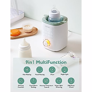 Momcozy Nutri Bottle Warmer, 9-in-1 Baby Bottle Warmer with Night Light, Accurate Temperature to Preserve Fullest Nutrients in Breast Milk, Bottle Warmers for All Bottles with Breastmilk or Formula