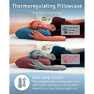 Neck Pillow ACAMAR QuickDry – Designed in Germany – Memory foam bed pillow for sleeping – Ergonomic with quick drying thermic pillowcase – Cervical pillow for neck and back pain – anti snore sleep