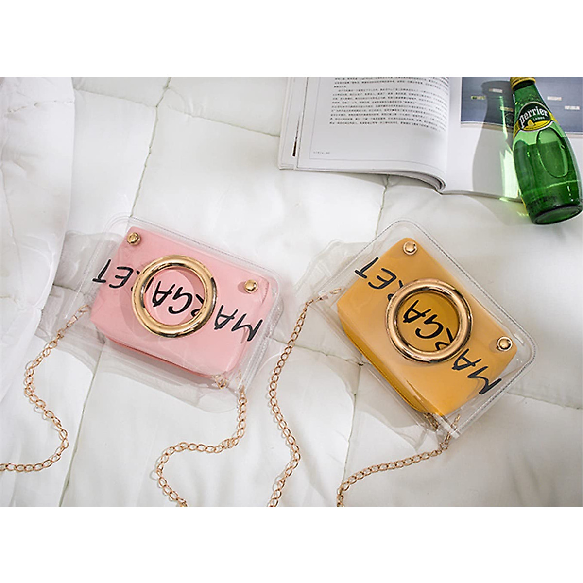 Floette Small Clear Purse Clear Crossbody Bag Clear Handbag Clear Clutch Stadium Approved for Concert Sport Event Festival (A02)