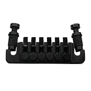 Guyker Guitar TP-6 Bridge Stop Bar - Vintage 70's Bridges Tailpiece with Studs and Inserts Replacement Compatible with LP Les Paul SG ES 6 String Electric Guitar(Black)