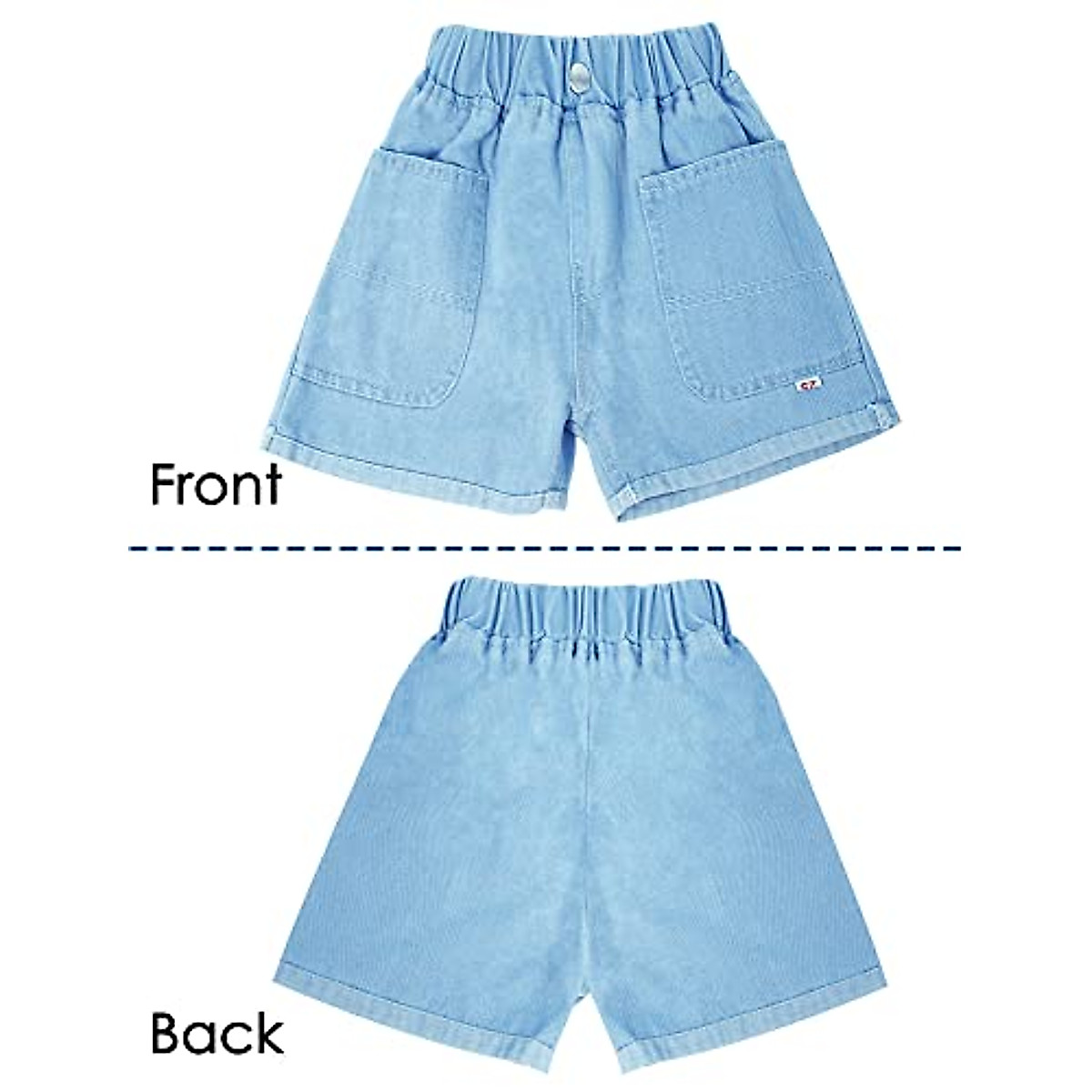 Kid Girl Wide Leg Denim Shorts Hot Pants Toddler Baby Casual Loose Baggy Summer Jeans Short with Bowknow Half Mid Denim Pants 2 Packs