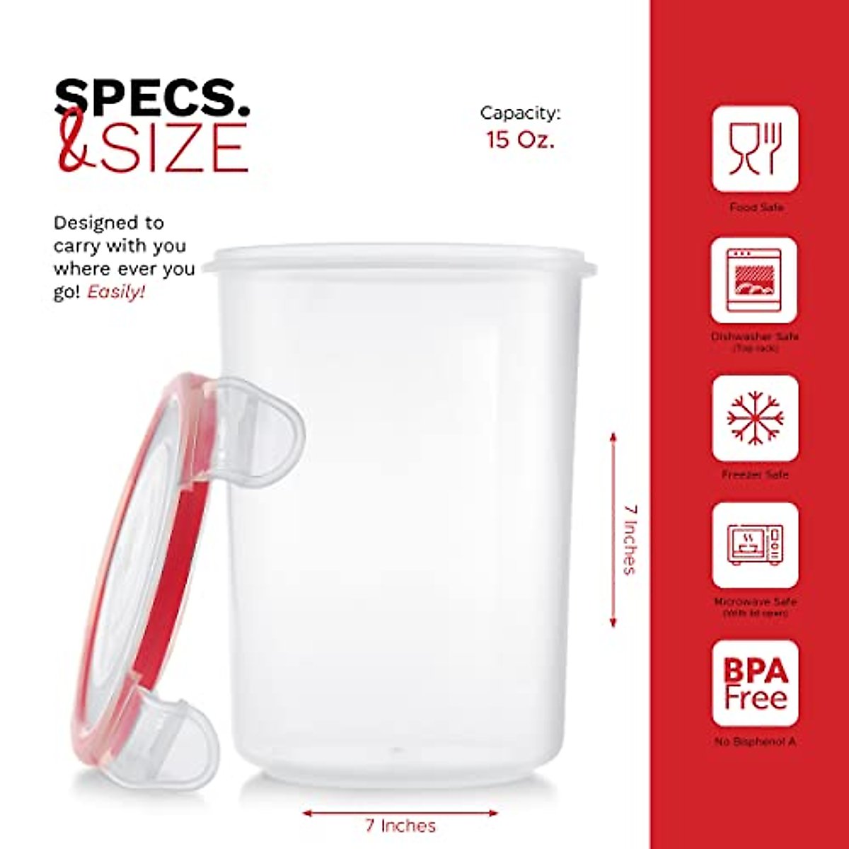 Overnight Oats Container with Lids (Set of 4) | Oatmeal Container To-Go | Overnight Oats Jars with Lid | Cereal and Milk Container On The Go | Oatmeal Storage Container | Leakproof lids, BPA Free