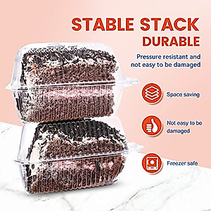 DODHEG 120 PCS Plastic Cake Containers, Clear Hinged Plastic Containers, Clear Plastic Take out Containers, with Bring 120 Sealing Stickers, for Home Bakery and Cafe (5.5x4.2x3 inches) Triangles.