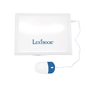 LEXIBOOK JC598i3 Educational and Bilingual Laptop German/English-Toy with 124 Activities to Learn, Play Games and Music-Blue/White