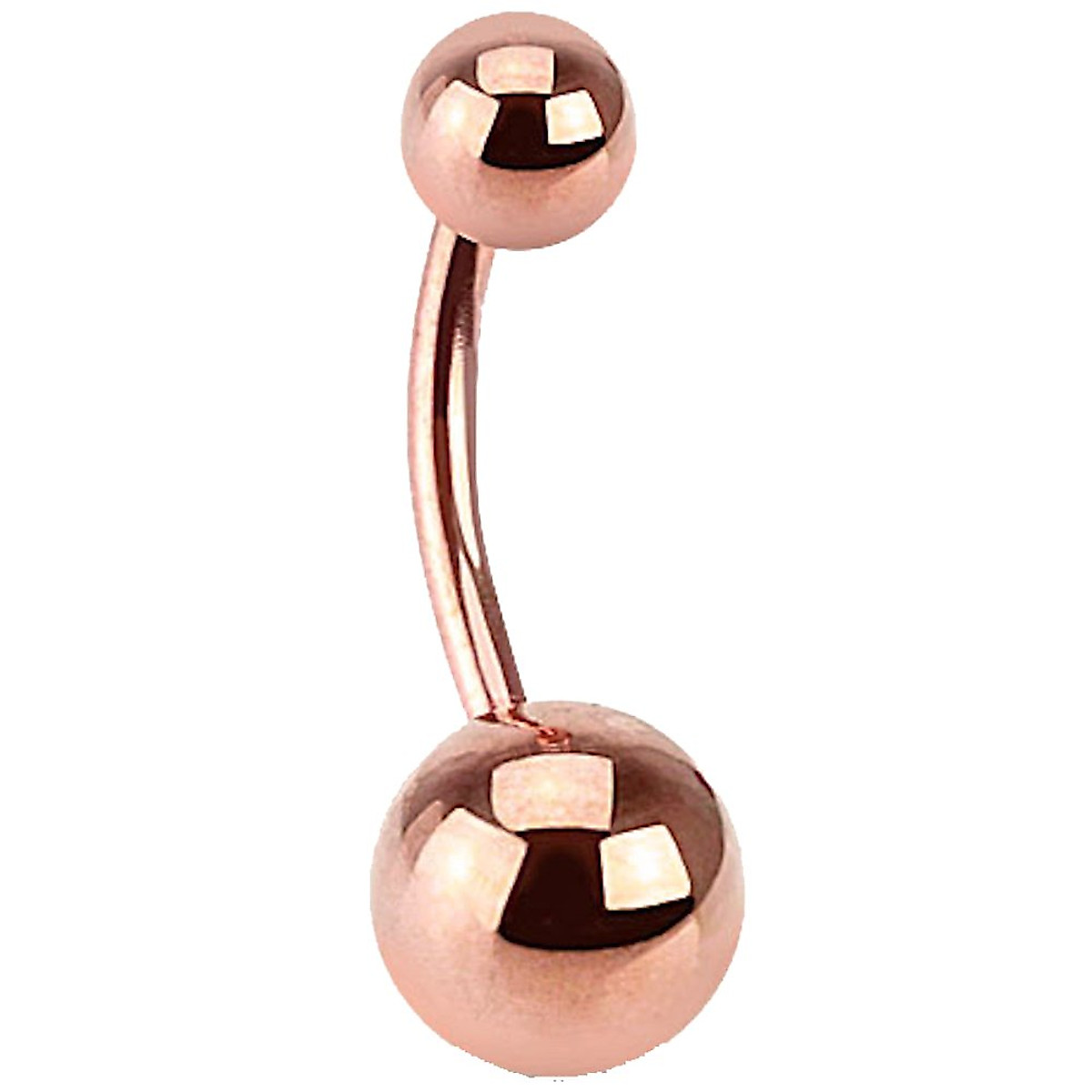 FIFTH CUE 14G Rose Gold IP Over 316L Surgical Steel Basic Navel Ring (3/8" (10mm))
