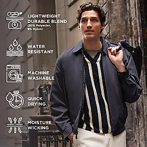 London Fog Men's Auburn Zip-Front Golf Jacket (Regular & Big-Tall Sizes), Navy, Large