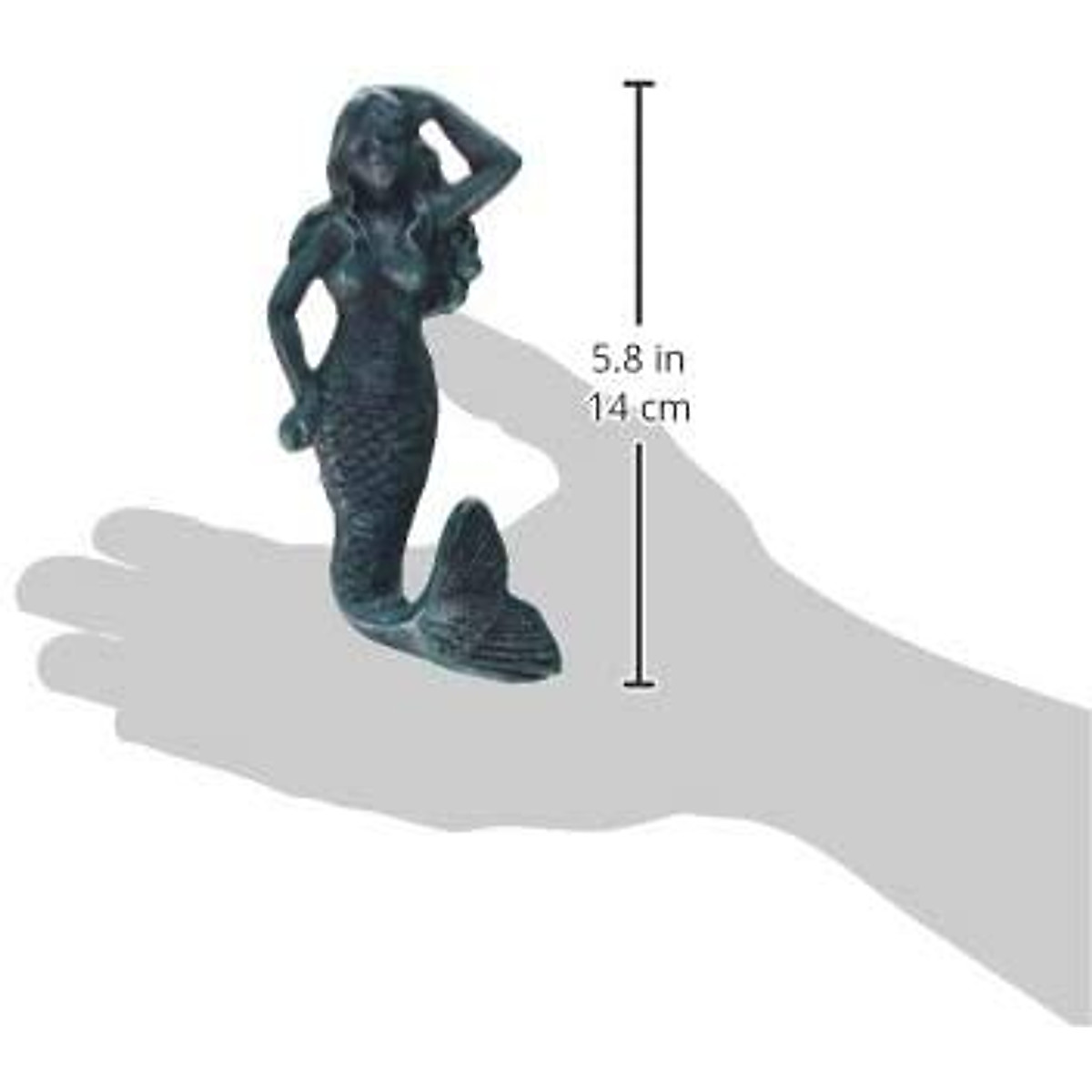 Rustic Cast Iron Mermaid Hook Wall Hanger Decor Beach Nautical Towel Holder (Blue)