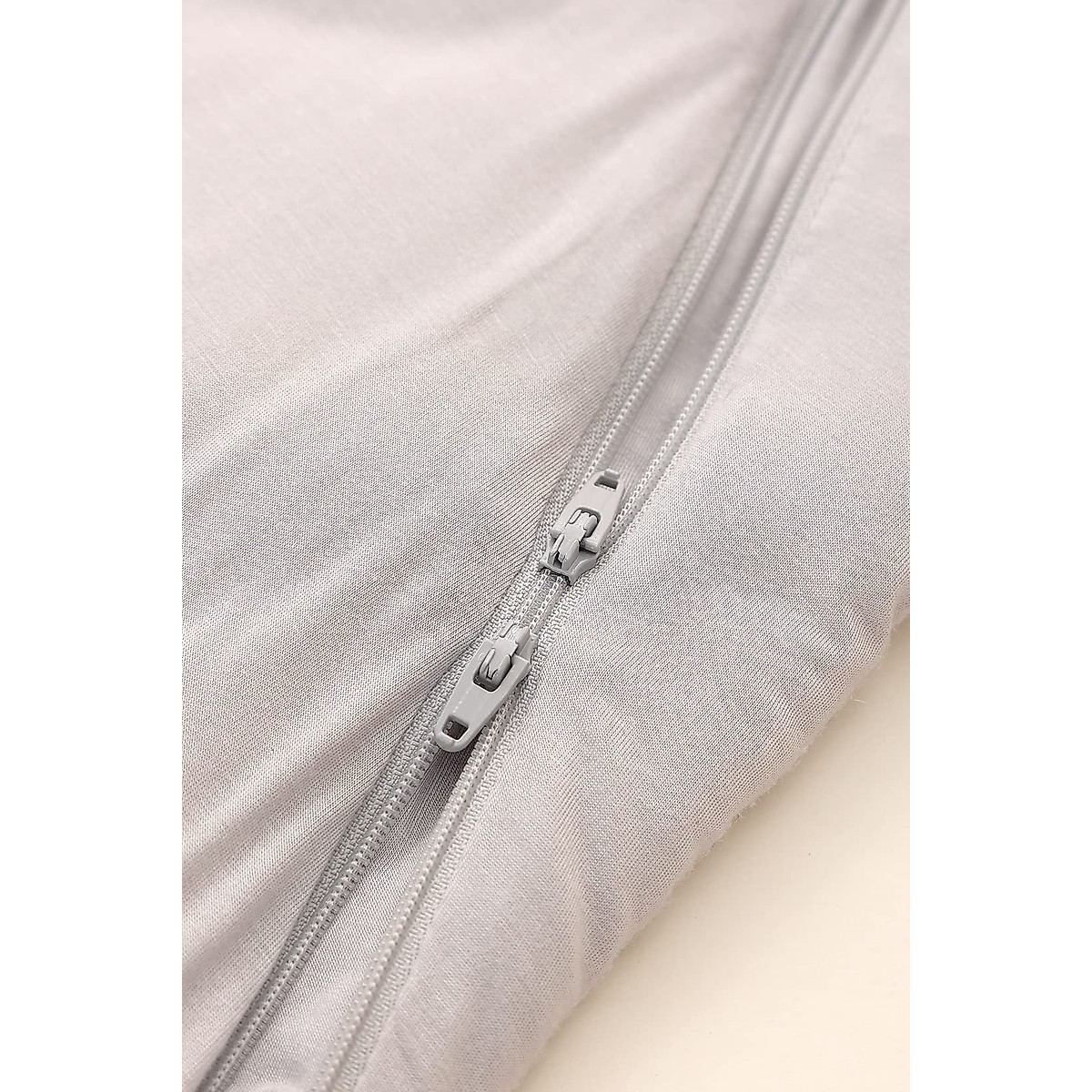 Unisex Baby Viscose from Bamboo Sleep Sack 1.0 TOG Sleeping Bag Infant Boys Girls Wearable Blankets (Grey, 6-18 Months)