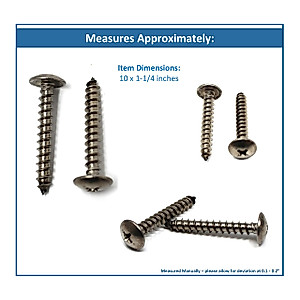 10 x1-1/4" SS Phillips Truss Head Screw Set 80 Piece Dock Bumper Edging Piling Cone Fastener