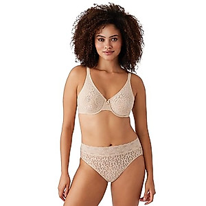 Wacoal Women's 34DD Halo Lace Underwire Bra, Natural Nude