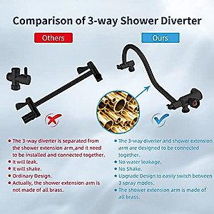 Hibbent 10 Inch High Pressure Rainfall Shower Head/Handheld Showerhead Combo with 12 Inch Adjustable Curved Shower Extension Arm,7-Spray,71-inch Hose Adhesive Showerhead Holder,Oil-Rubbed Bronze
